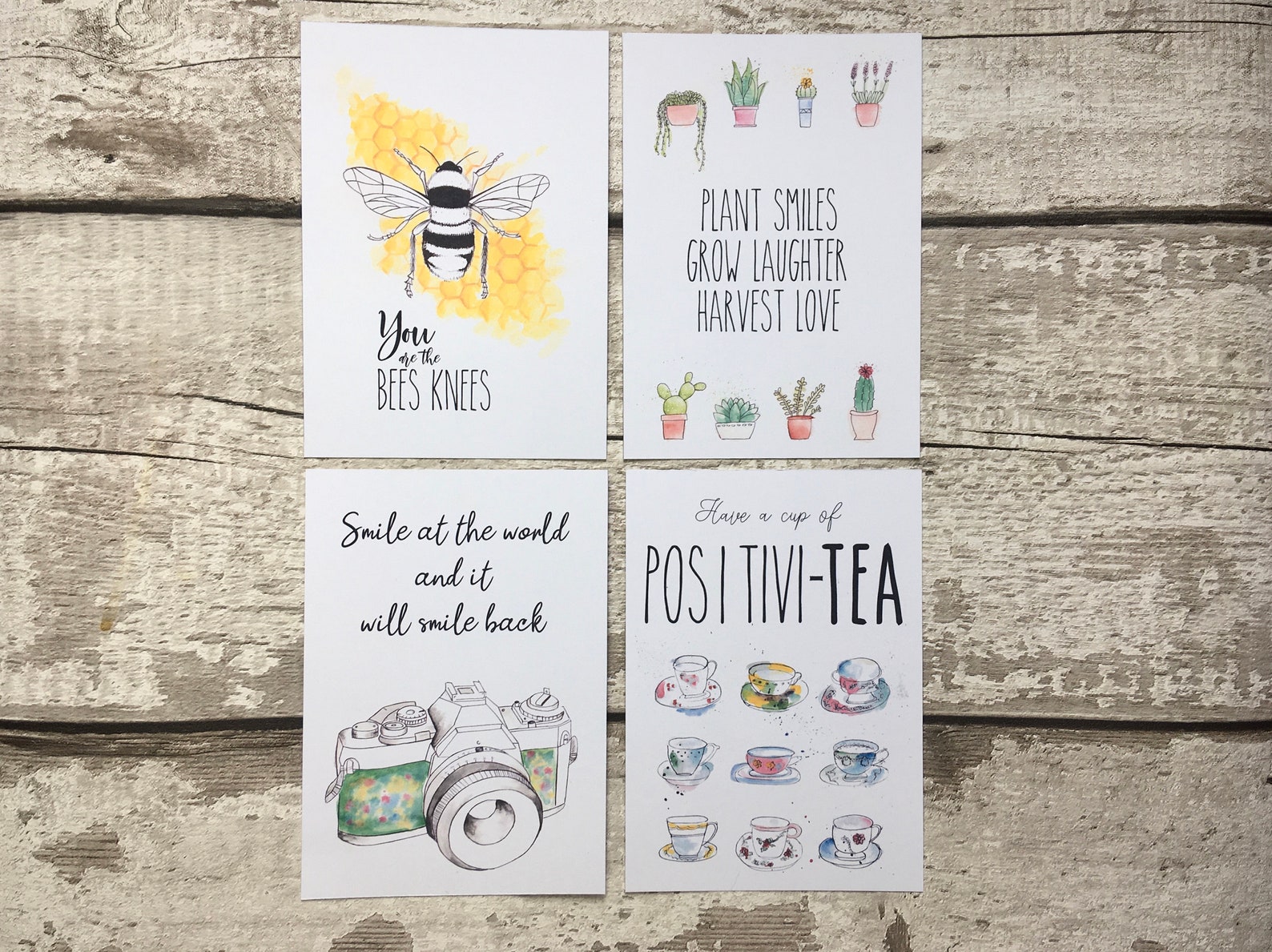 Positive Postcard Pack of 4. Kindness Postcards. Good Vibes | Etsy