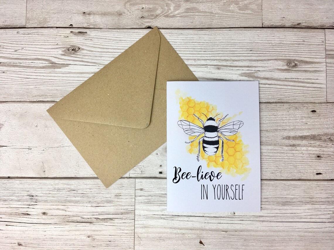 Bee Birthday Card. Bee Pun Card. Bumble Bee Greeting Card. Happy ...