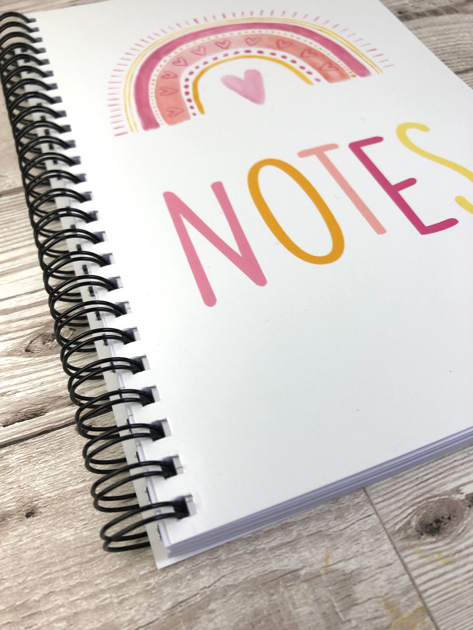 Rainbow notebook. Pink notepad for her. Rainbow stationary. | Etsy