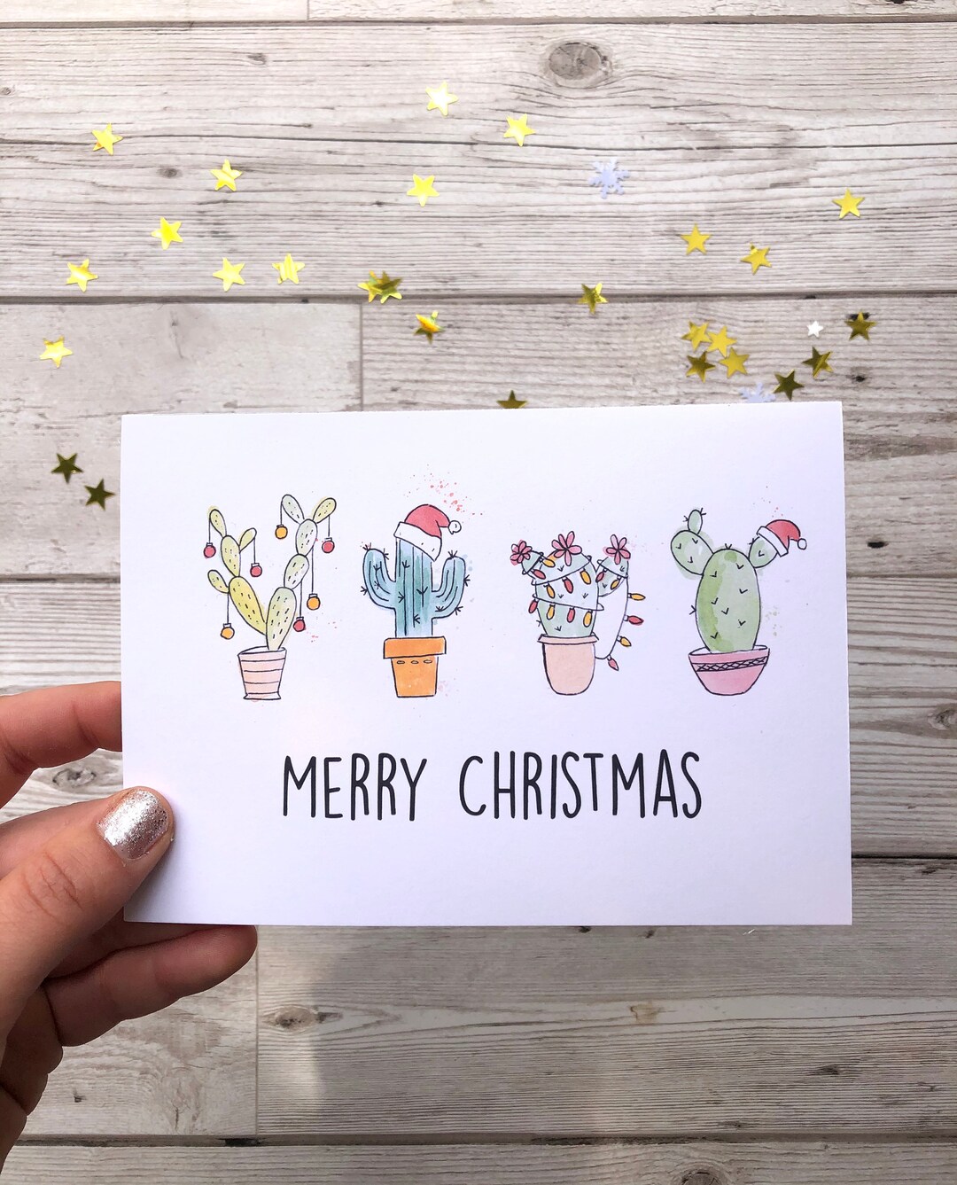 Cactus Christmas Cards. Handmade Christmas Cards. Fun Christmas Card ...