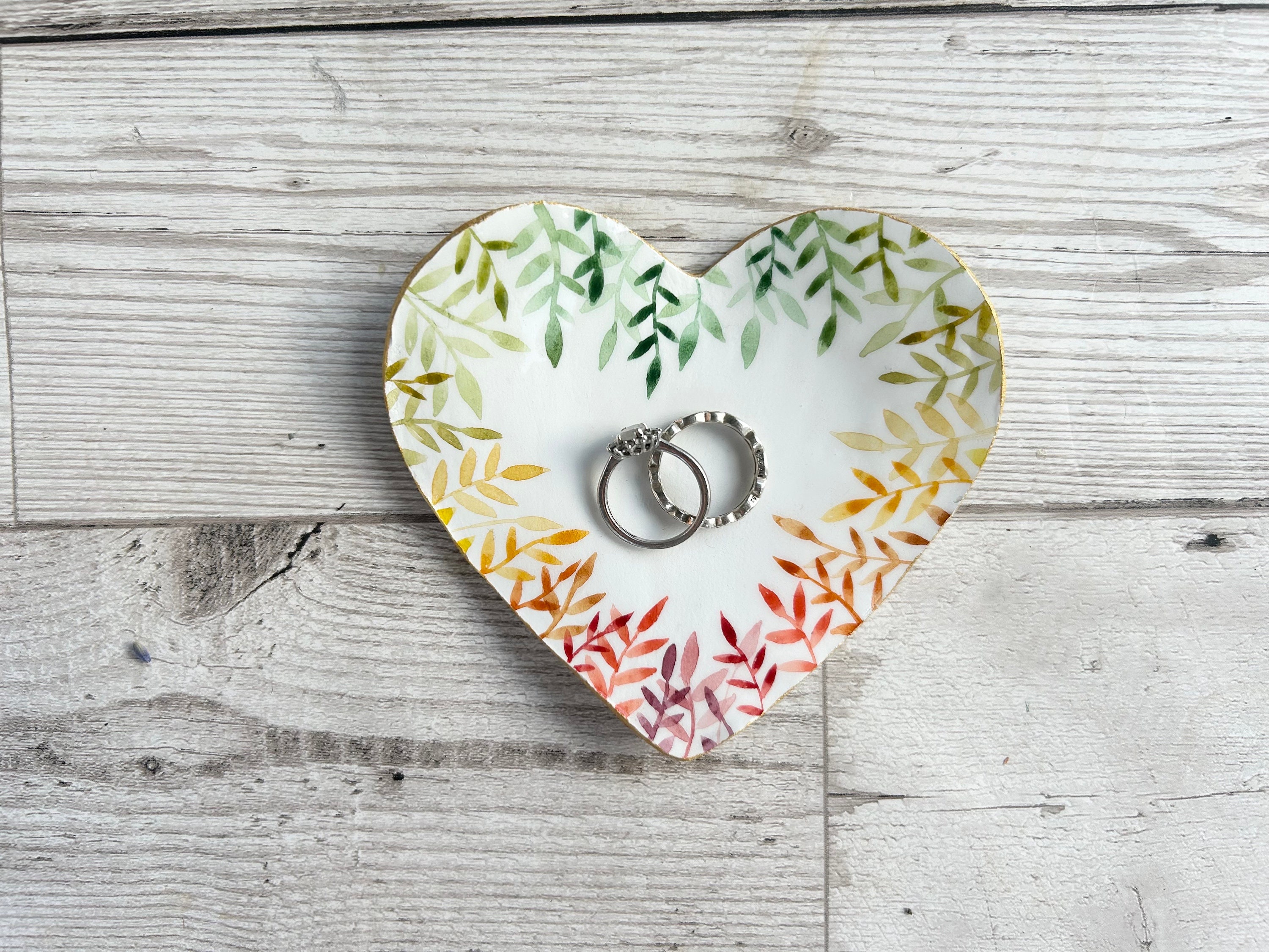 Autumn Leaves Ring Dish. Botanical Trinket Dish. Fall Decor. House ...