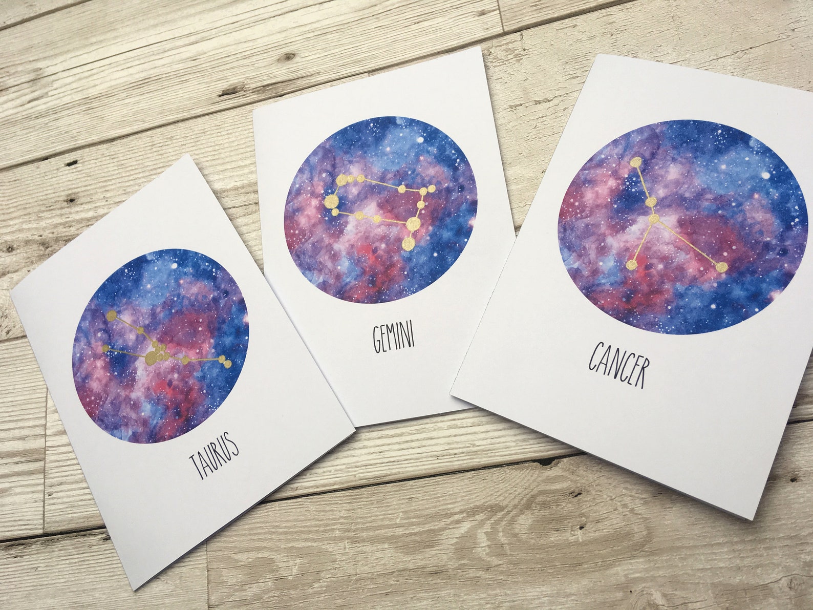 Zodiac constellation birthday card. Star sign greeting card. | Etsy