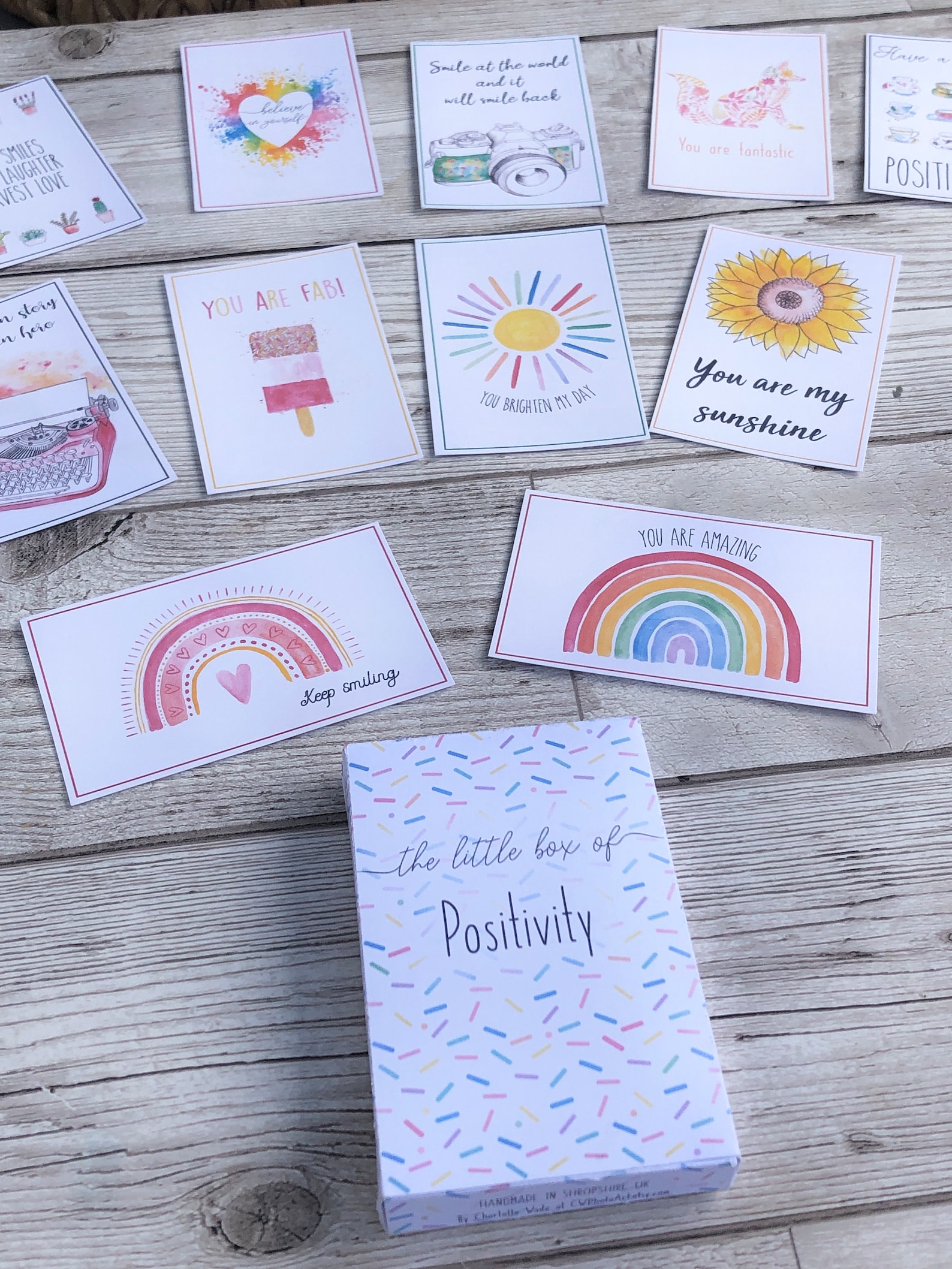 Inspirational Positive Message Cards Box Set of 12. Positivity Cards ...