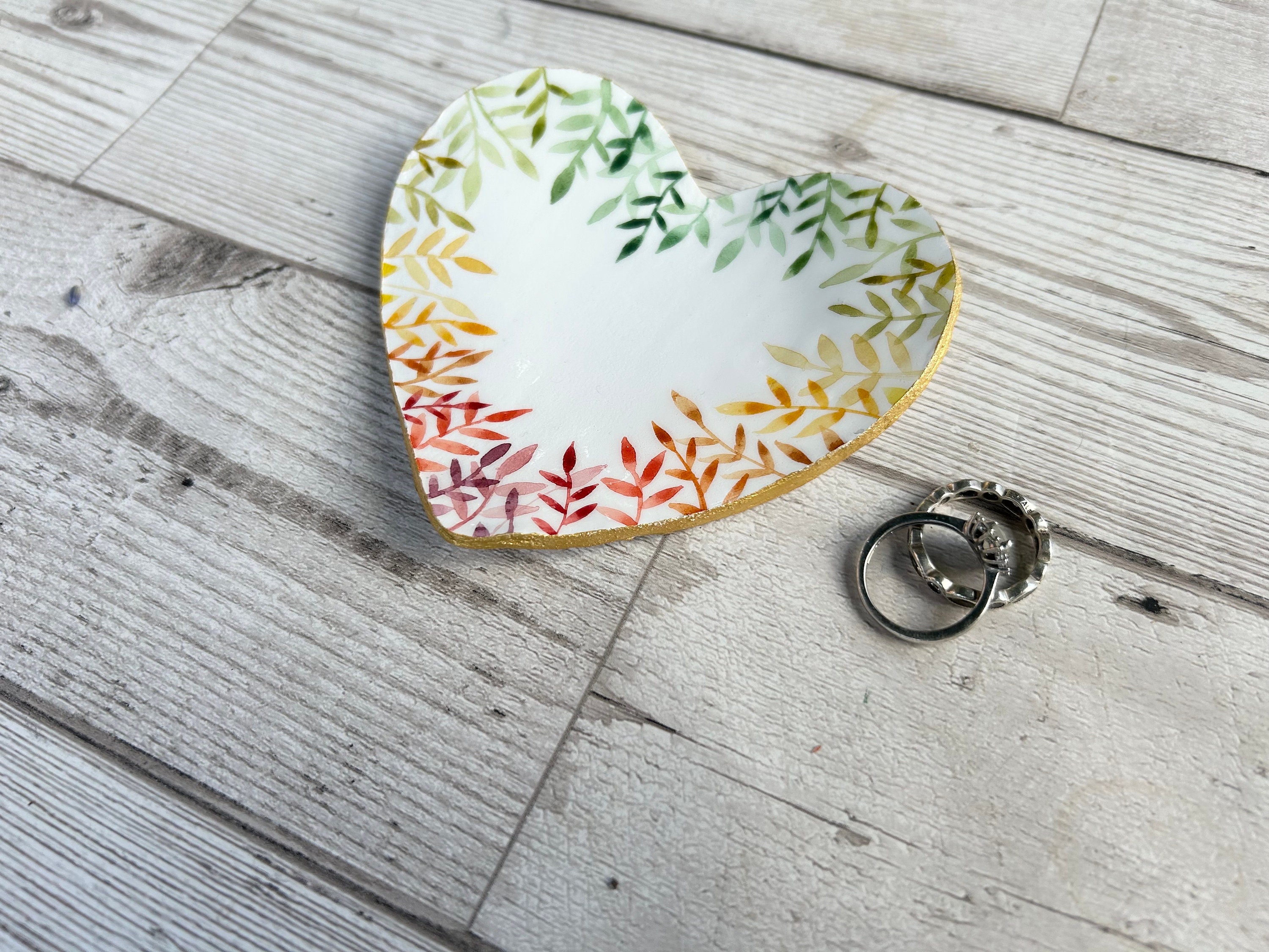 Autumn Leaves Ring Dish. Botanical Trinket Dish. Fall Decor. House ...