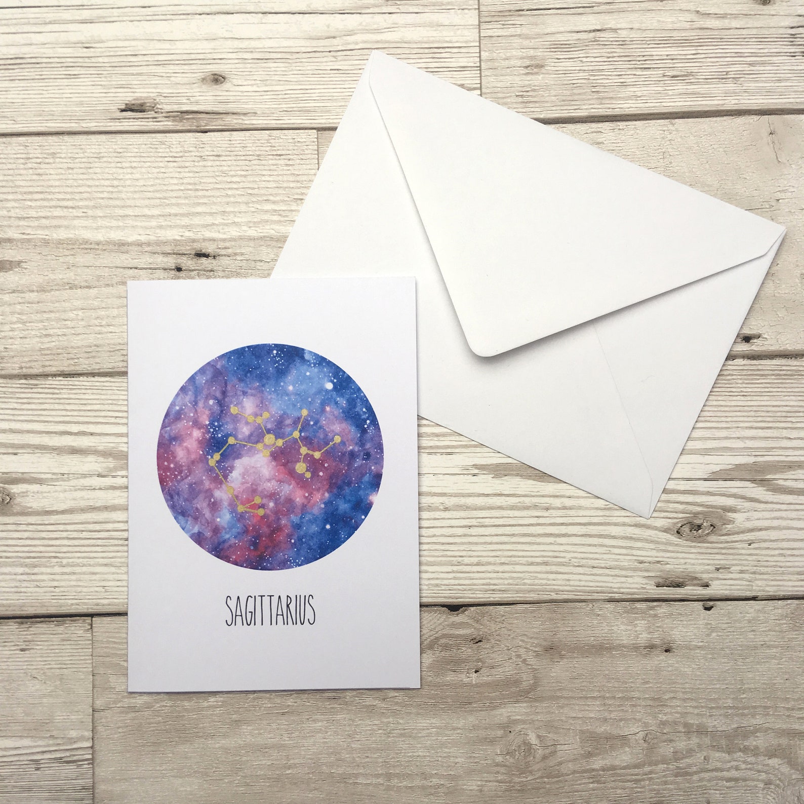 Zodiac constellation birthday card. Star sign greeting card. | Etsy