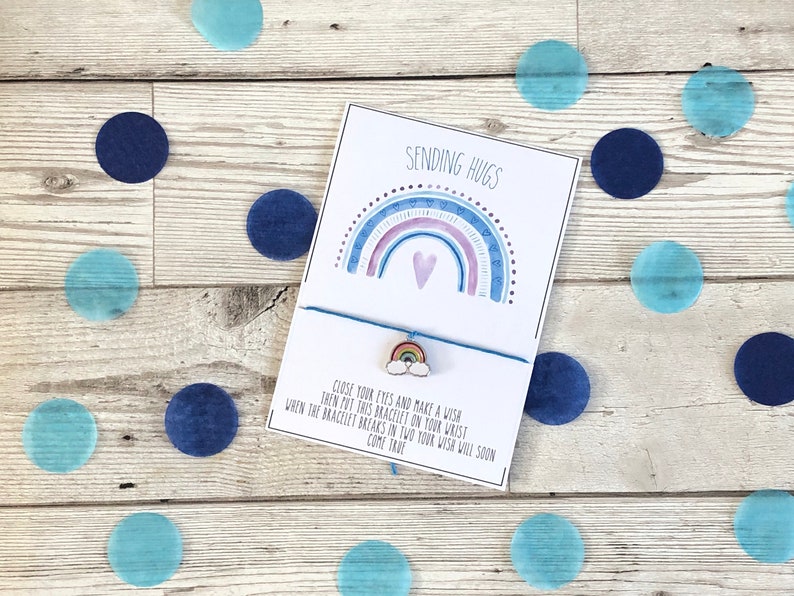 Rainbow Wish Bracelet. Thinking of You Gift. Rainbow Card. | Etsy