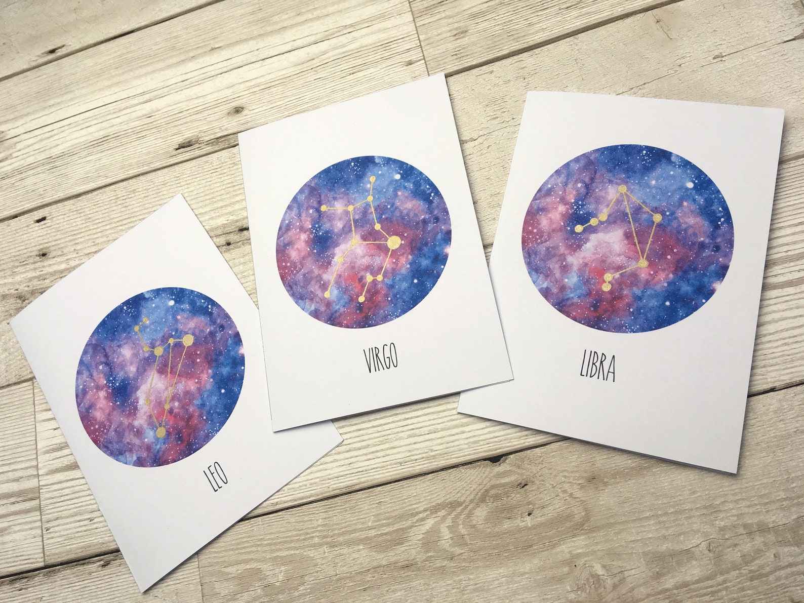 Zodiac constellation birthday card. Star sign greeting card. | Etsy