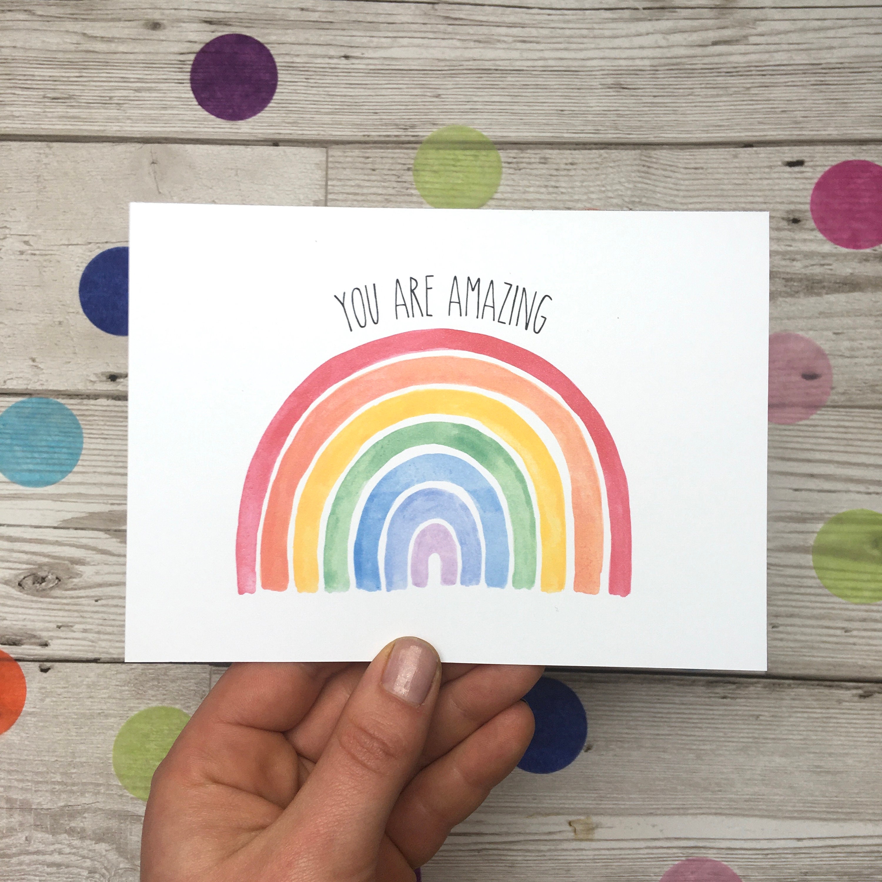 Rainbow Positive Cards. Thank You Cards. Positivity Postcards. - Etsy