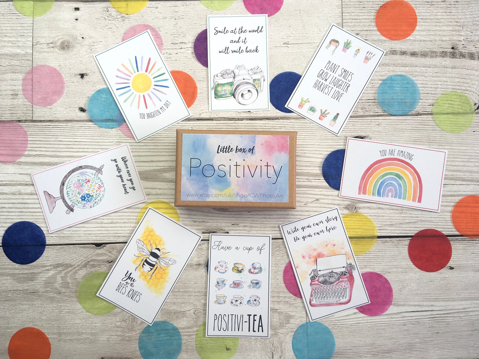 Inspirational Positive Message Cards Box Set of 16. Positivity - Etsy