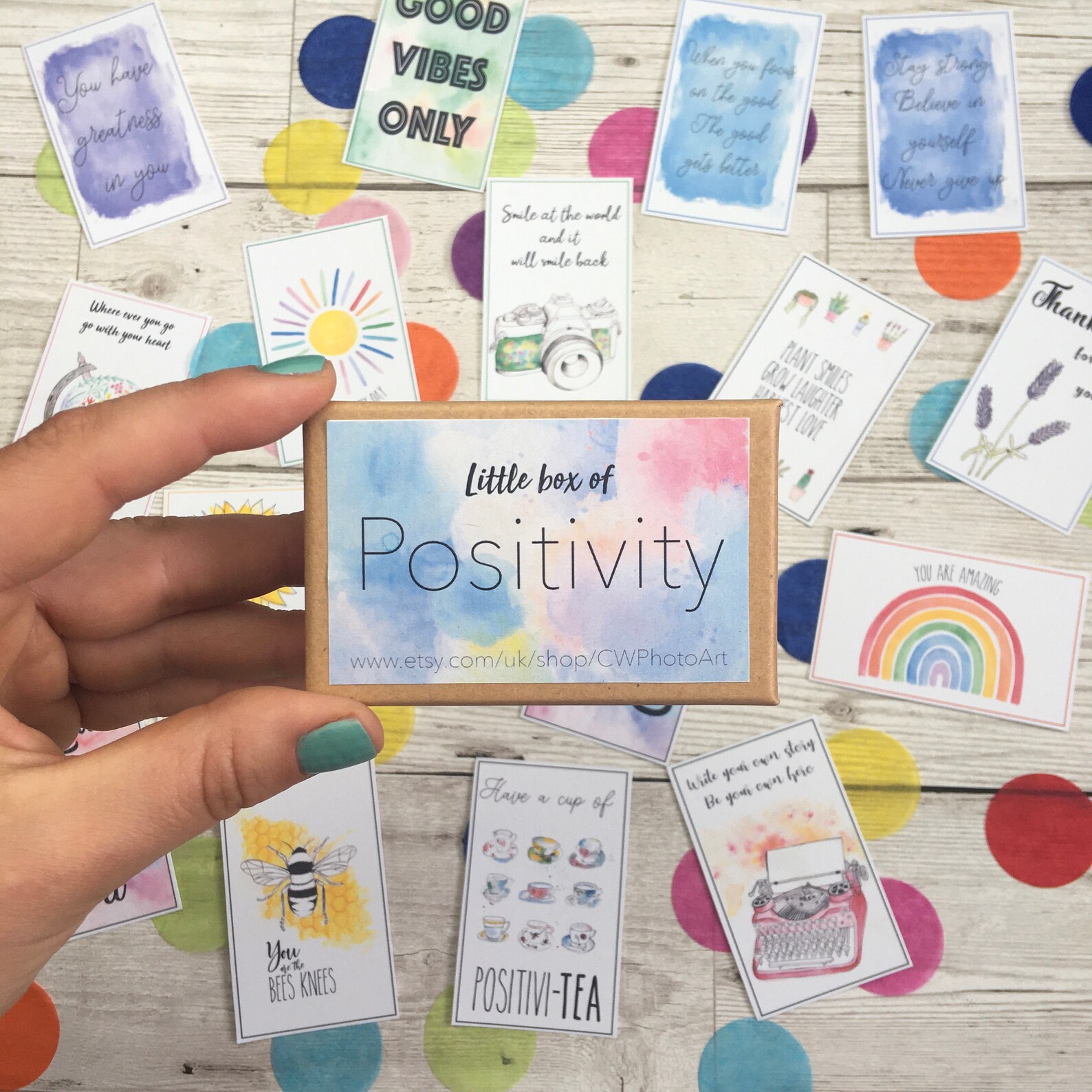 Inspirational Positive Message Cards Box Set of 16. Positivity - Etsy