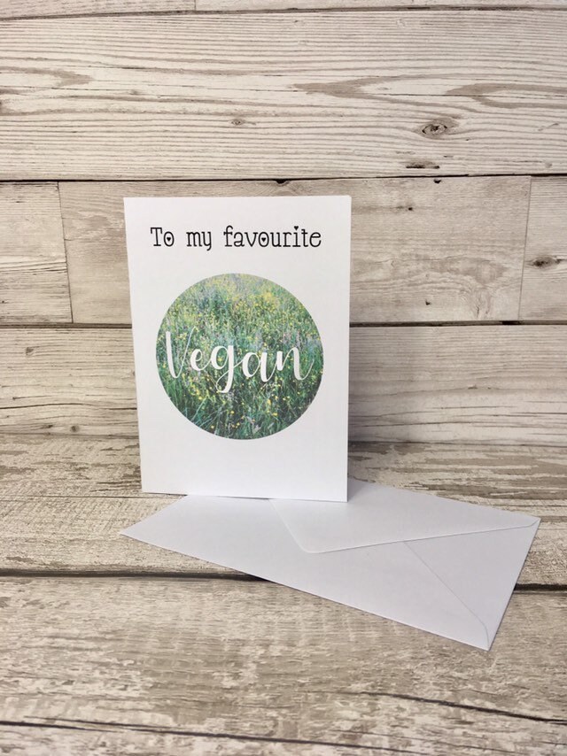 Vegan greeting card. Vegan birthday card. To my favourite | Etsy