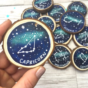 Star Sign Wooden Ornament. Zodiac Birthday Gift. Astrology Home Decor ...