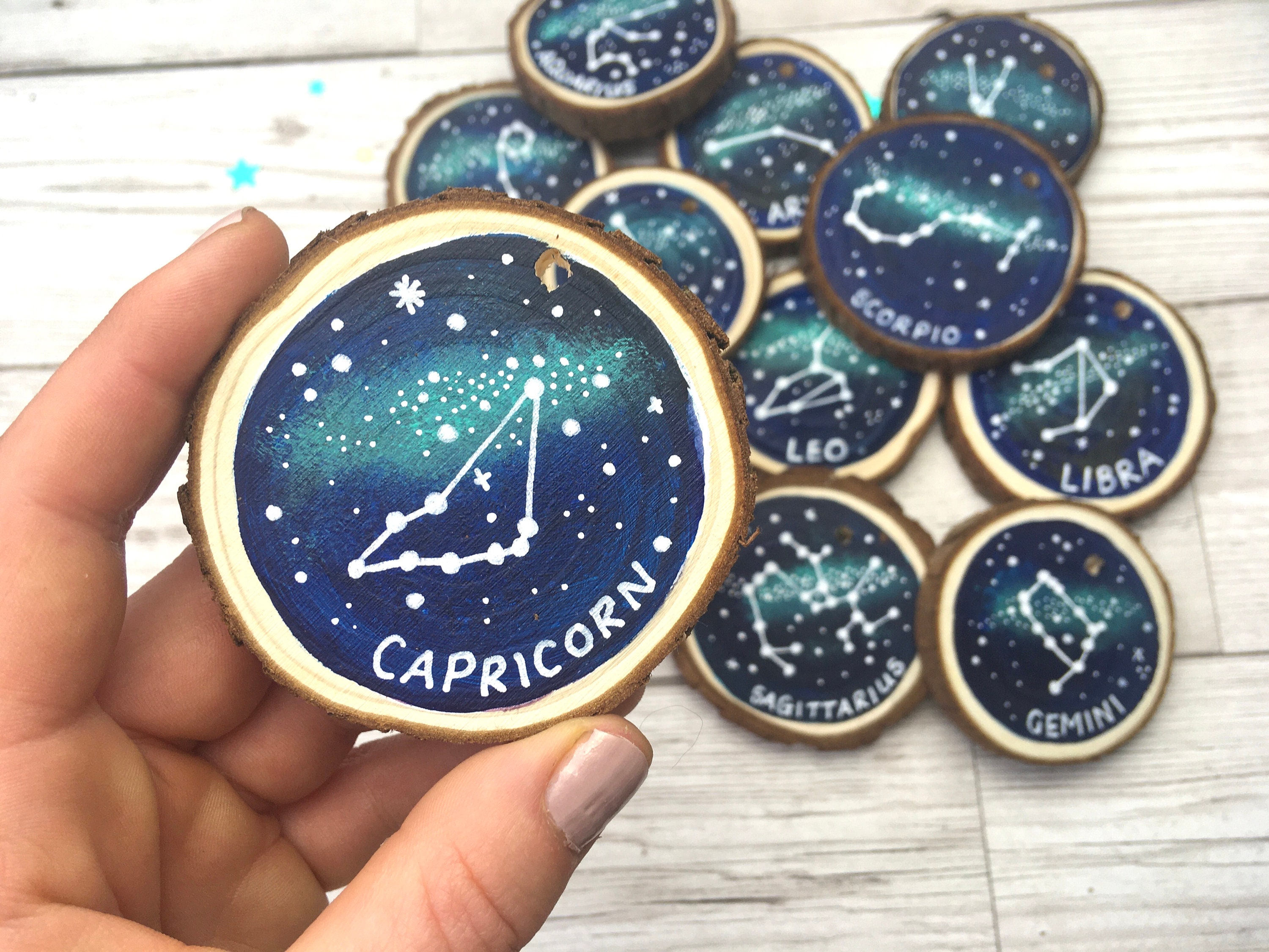 Star Sign Wooden Ornament. Zodiac Birthday Gift. Astrology - Etsy UK