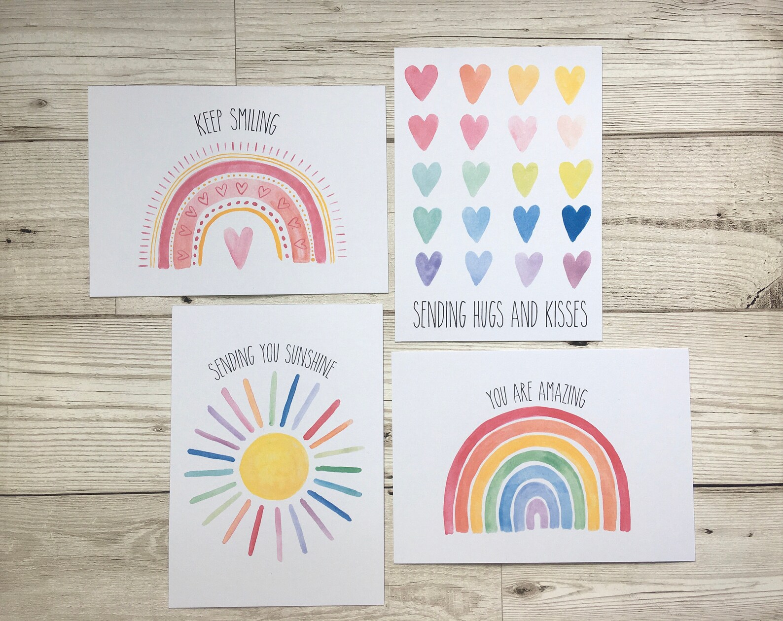 Positivity Postcard Pack of 4. Rainbow Postcards. You Are | Etsy