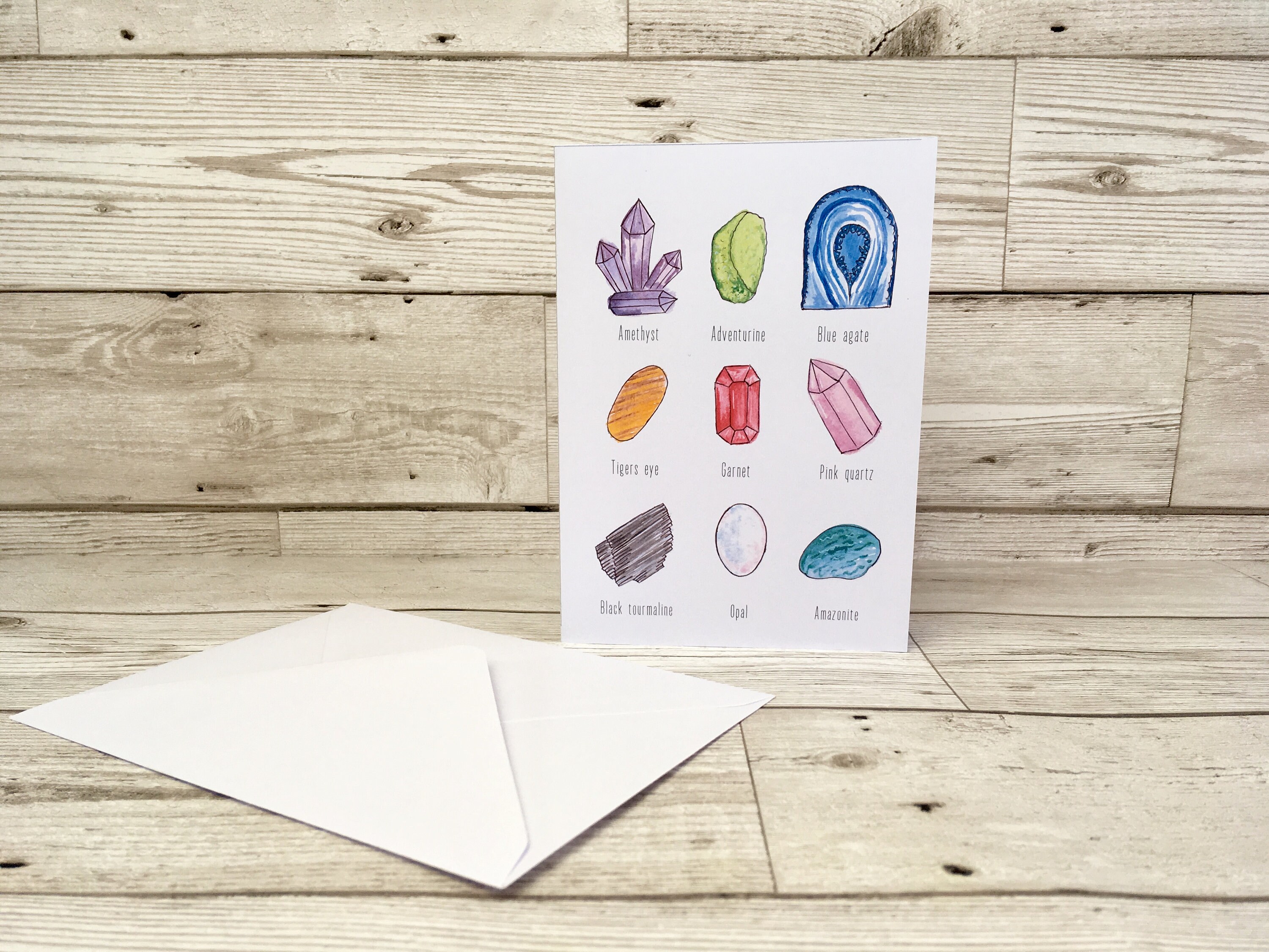 Crystals Birthday Card. Healing Stones Greeting Card. - Etsy UK