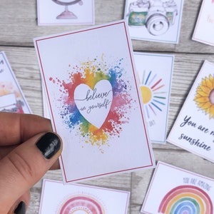 Inspirational Positive Message Cards Box Set of 12. Positivity Cards ...