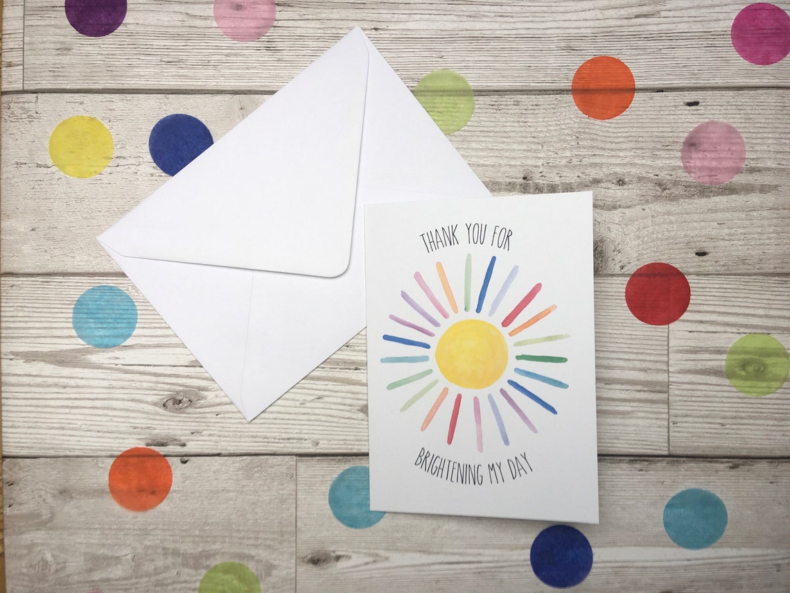 Rainbow positive cards. Thank you cards. Positivity postcards. | Etsy