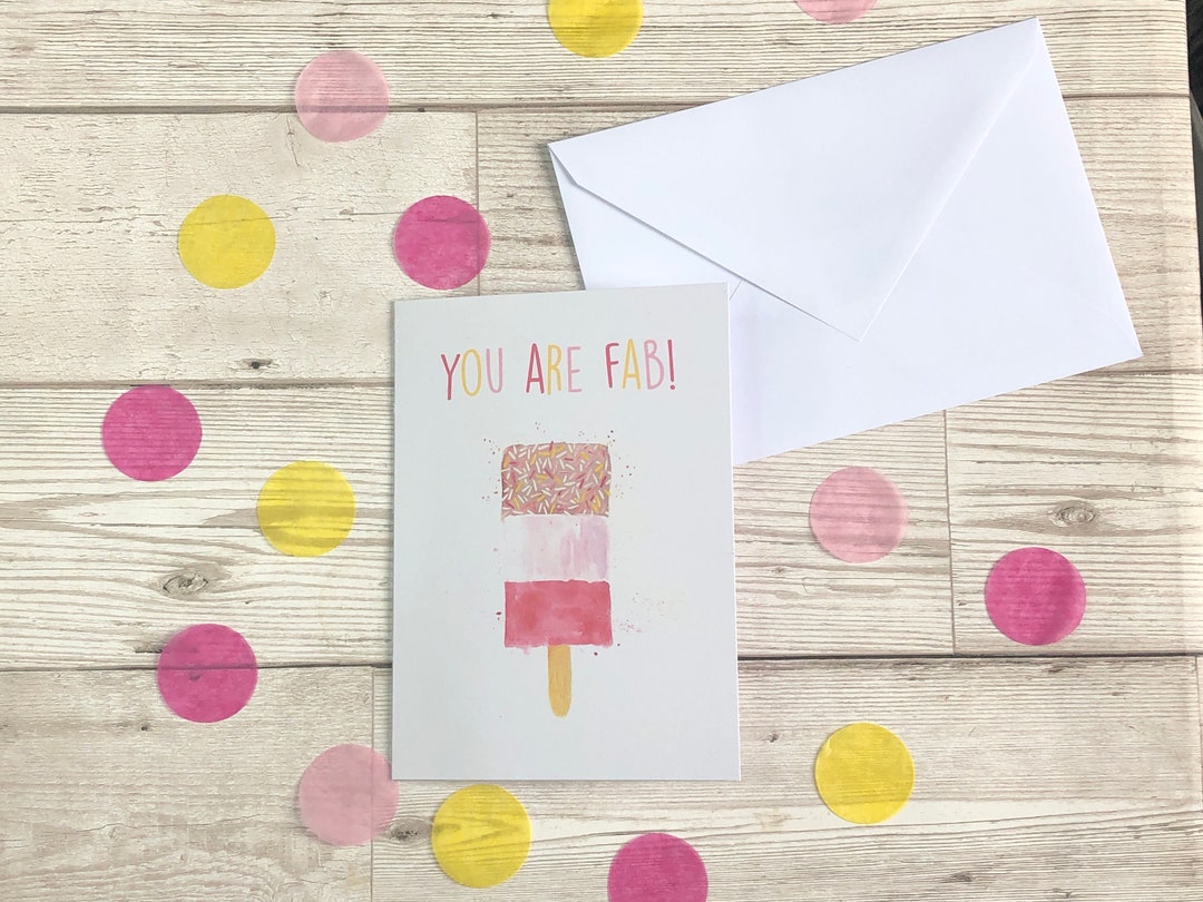 You Are Fab Greeting Card. Fun Thank You Card for Her. Well Done Card ...
