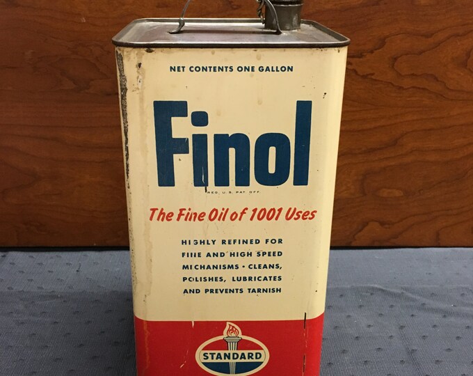Vintage Finol One-gallon Standard Oil Can - Etsy