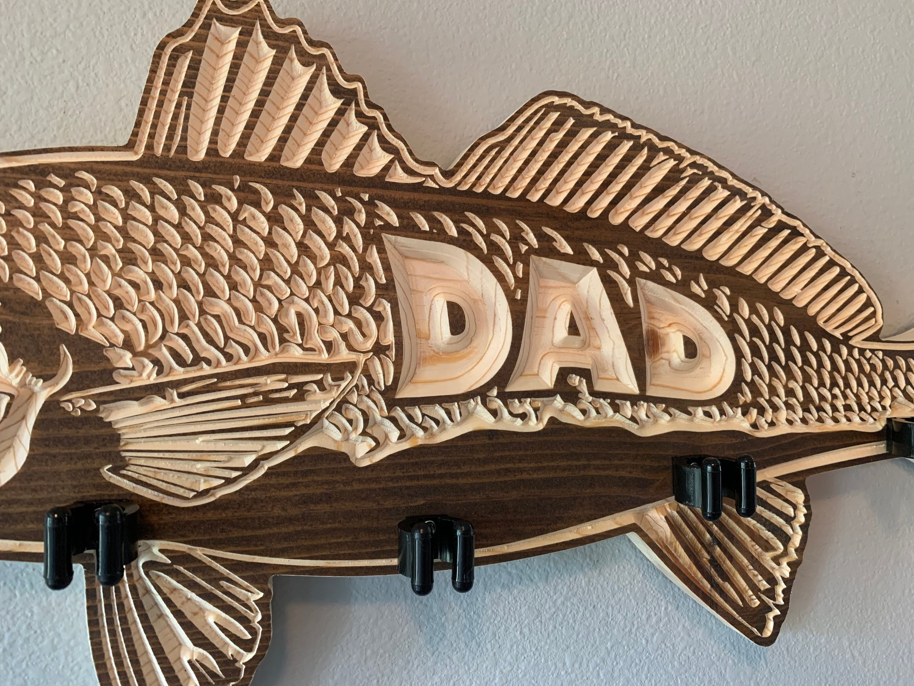 Personalized Solid Wood Redfish Fishing Rod Holder - Etsy