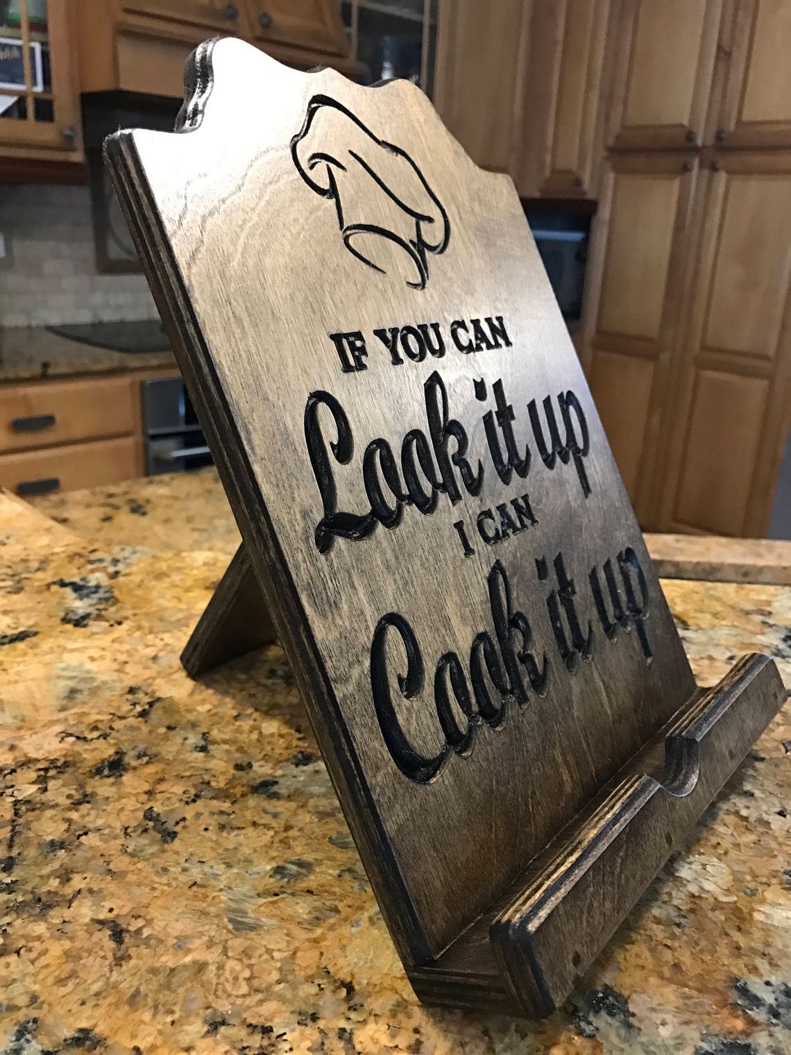 Wooden Kitchen Ipad Cook Book Holder Stand With Look It up - Etsy