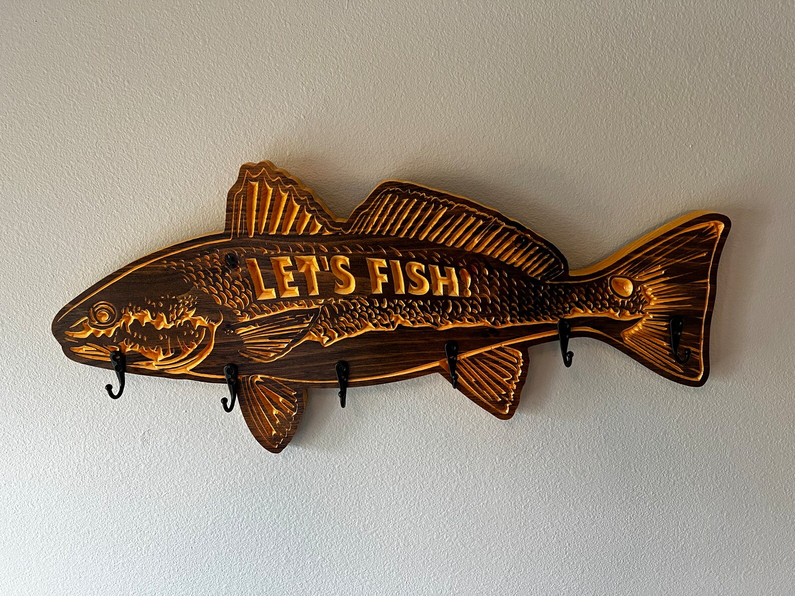 Personalized Solid Wood Redfish Hat and Cap Display Rack - Etsy