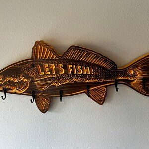 Personalized Solid Wood Redfish Hat and Cap Display Rack - Etsy