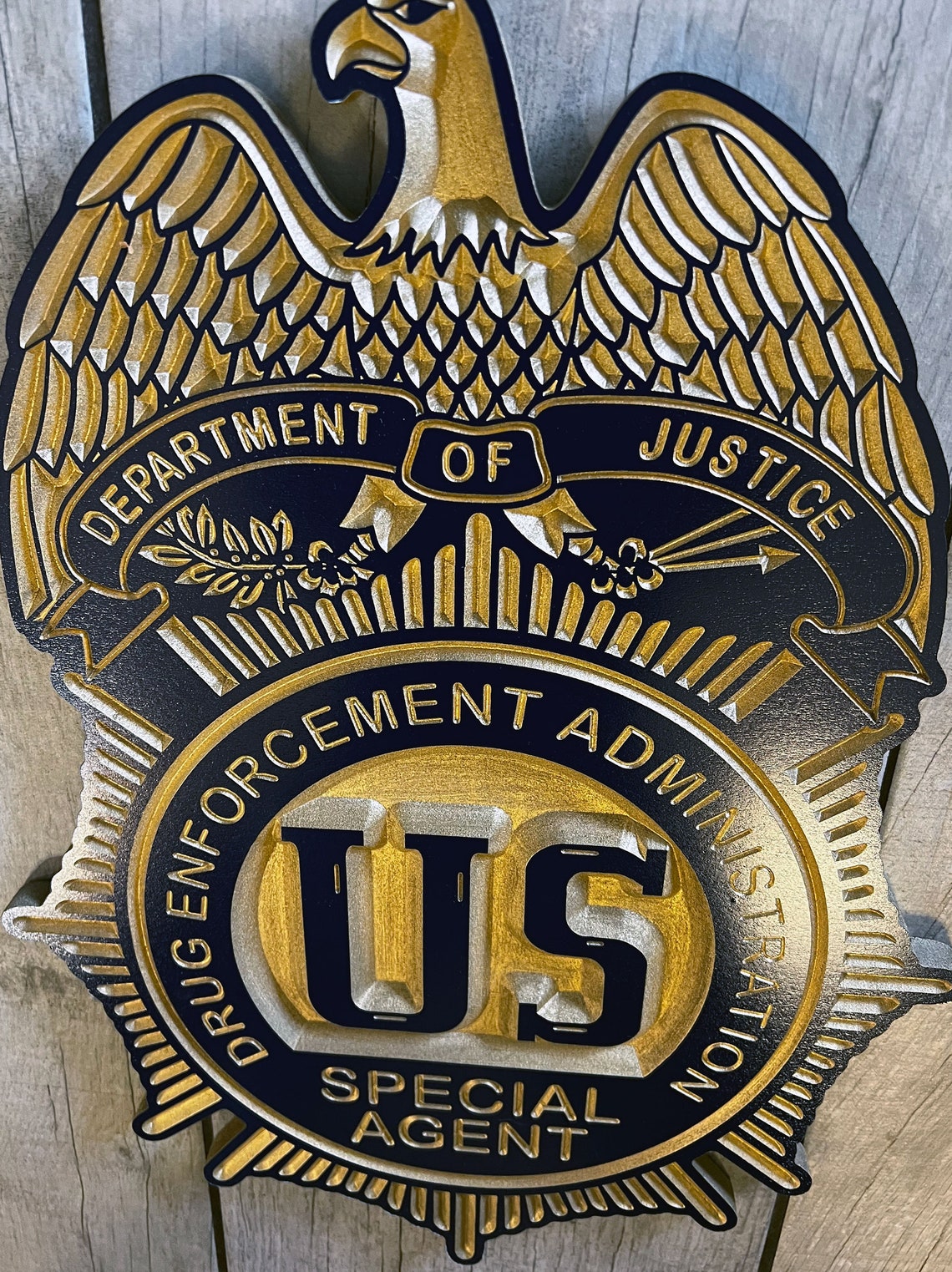 DEA Special Agent Badge Shaped Sign Drug Enforcement - Etsy