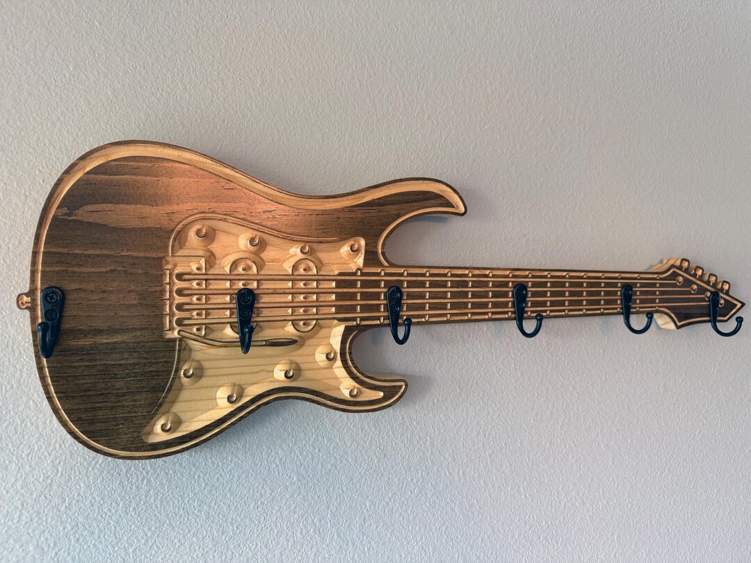 Bass Guitar Shaped Hat and Cap Display Rack - 6 Hooks - Etsy