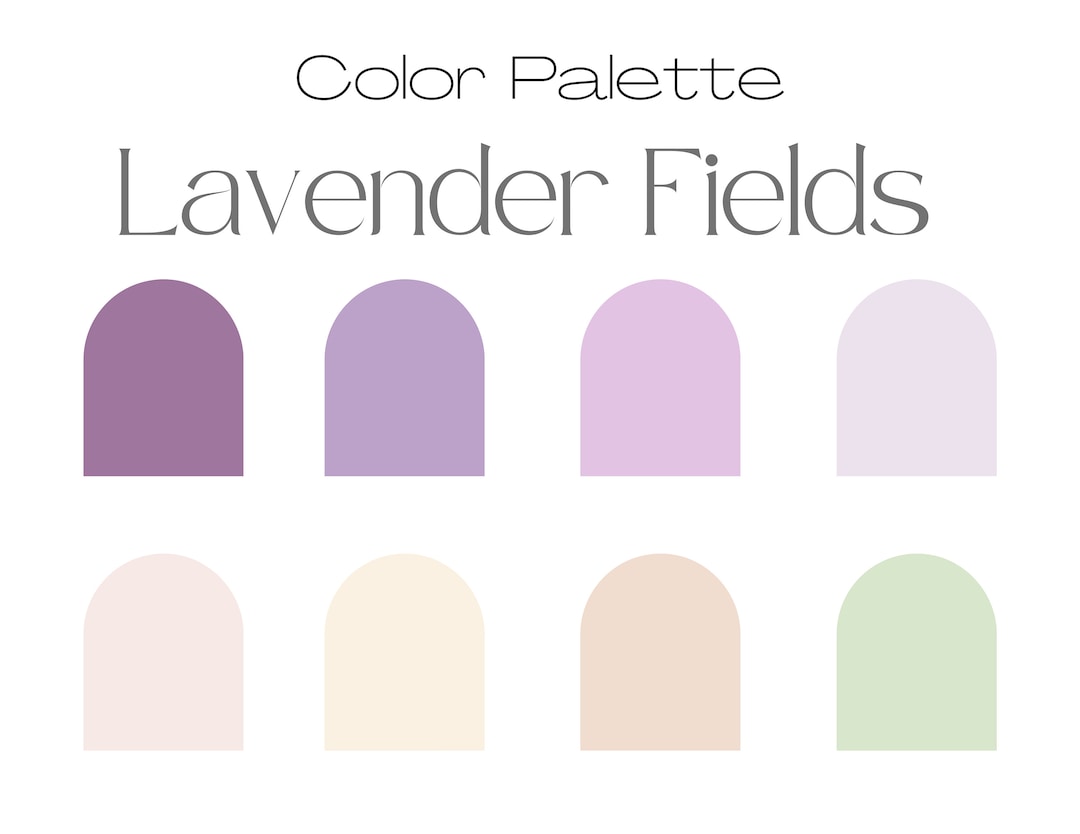 Lavender Fields Color Palette Swatch HEX Codes Event Brand - Etsy
