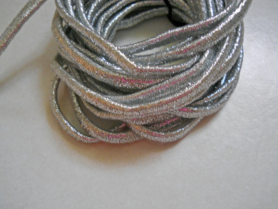 Metallic Stretch Cord Silver Color 4 Yards 3.6 Meters - Etsy