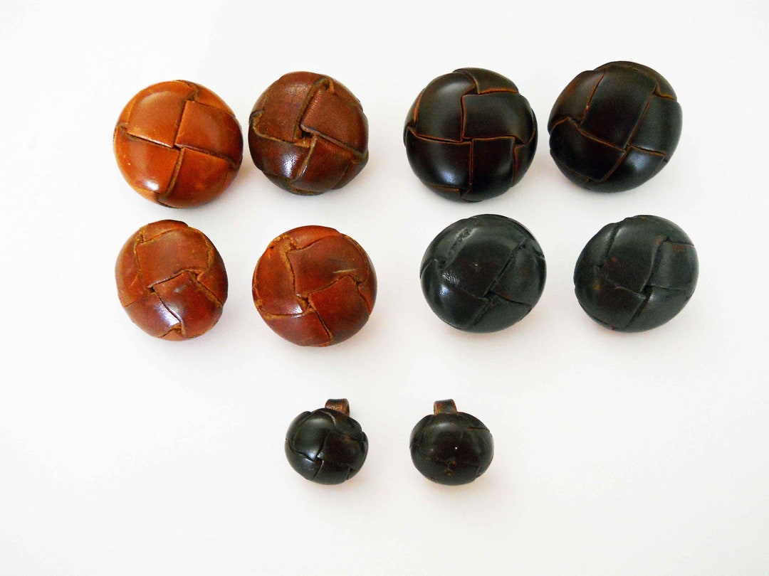 Leather Knot Buttons Vintage 10 Pieces Variety Pack - Etsy