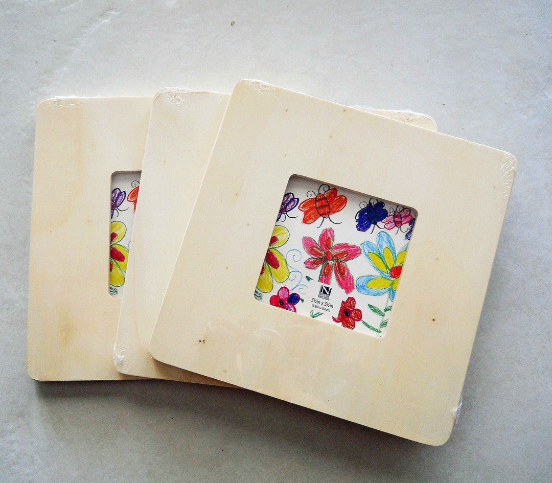 3 Wood Craft Frames Unfinished 7 7/8 by 7 7/8 - Etsy