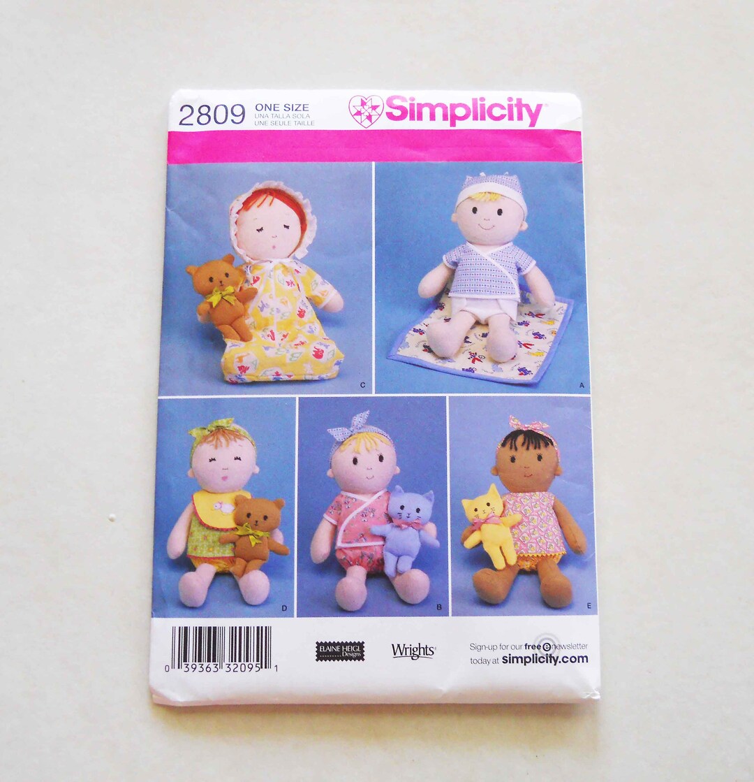 Simplicity Baby Doll Pattern 2809 UNCUT - Etsy