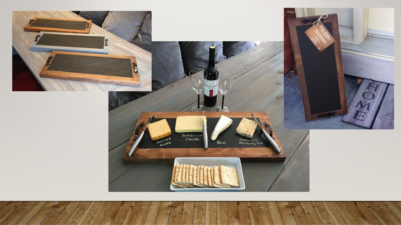 Rustic Wooden Cheese Board With Chalkboard Center - Etsy