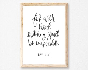 Luke 1 37 | Etsy