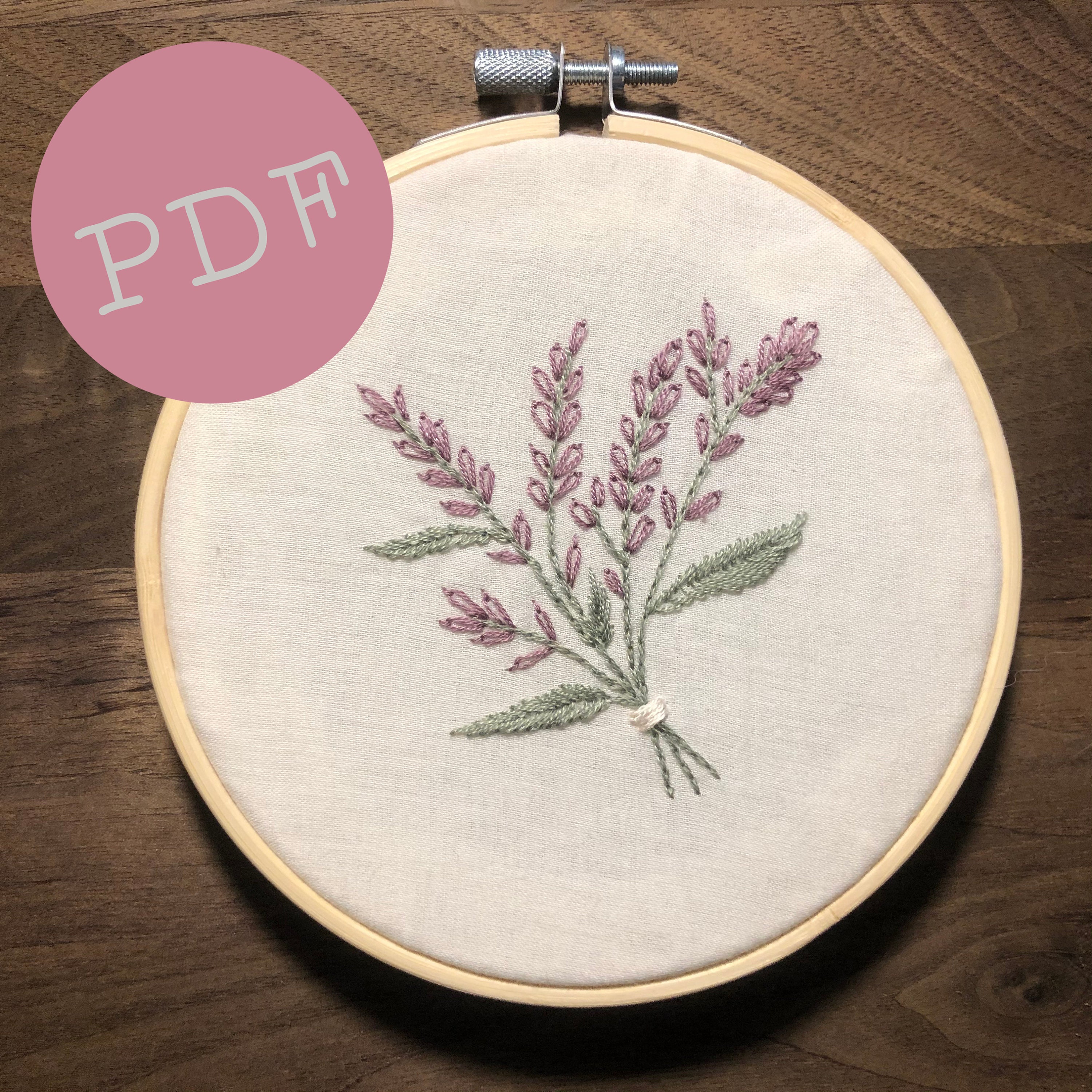 Bunch of Lavender: Easy Beginner Hand Embroidery Pattern PDF Instant ...