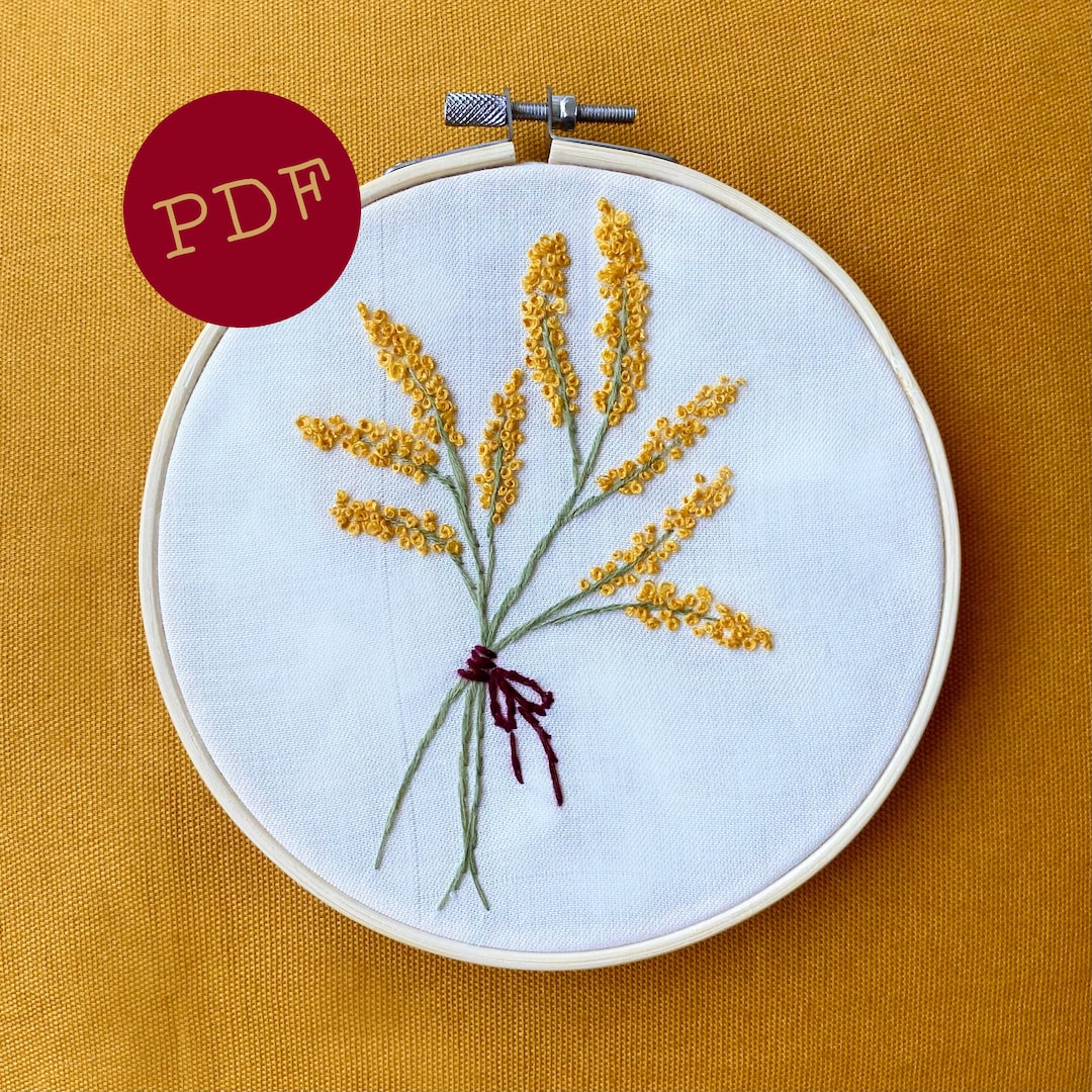 Goldenrod Autumnal Bouquet : Easy Beginner Hand Embroidery Pattern PDF ...
