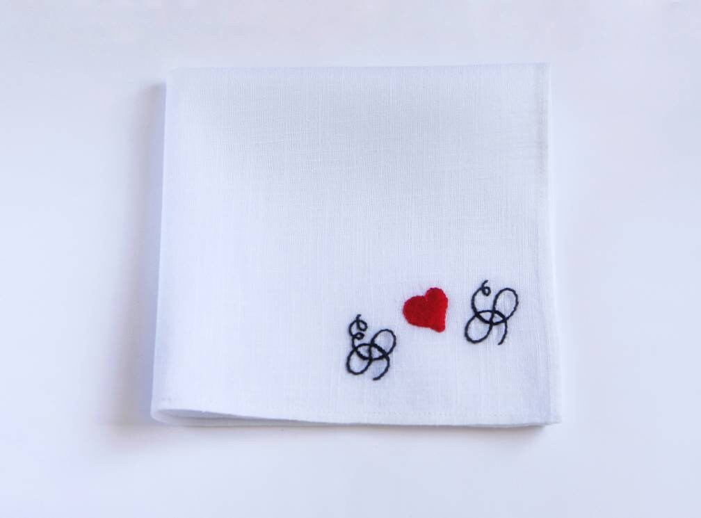 Two-loving Hearts Wedding Handkerchief Anniversary Gifts - Etsy