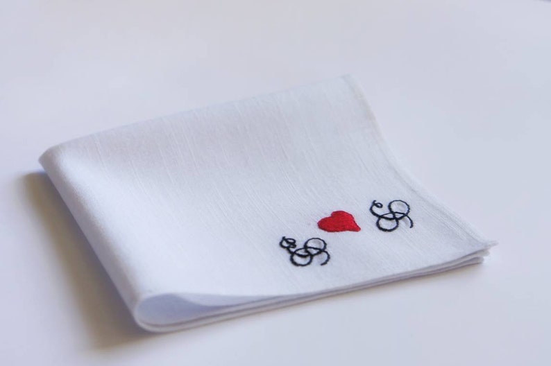 Two-loving Hearts, Wedding Handkerchief, Anniversary Gifts, Valentines ...