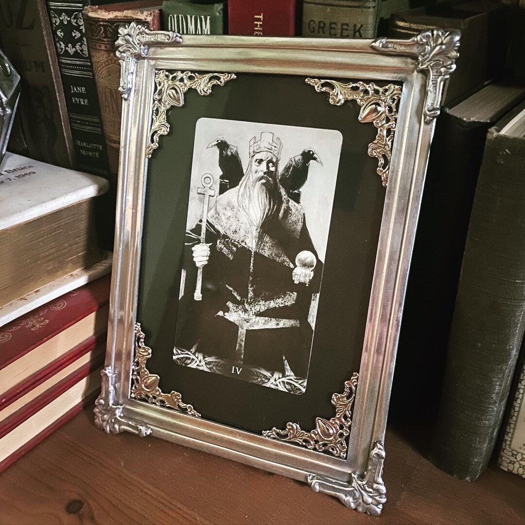 Genuine Emperor Crow Tarot Card in Antique Frame - Etsy