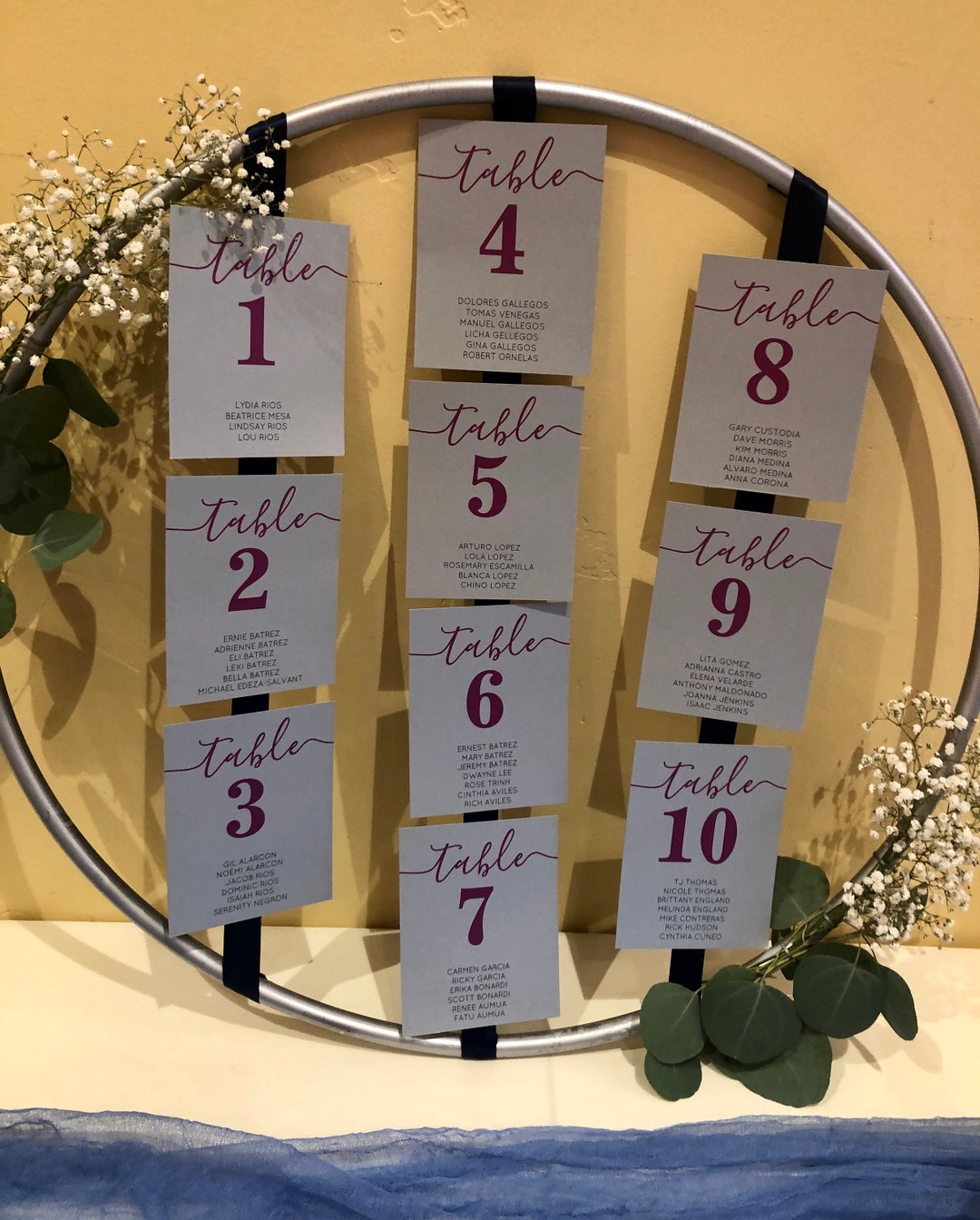Custom Table Assignment Hoop Sign - Etsy