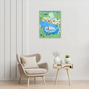 Storm Lake, Iowa Map Illustrated Poster by Annette Kraus - Etsy