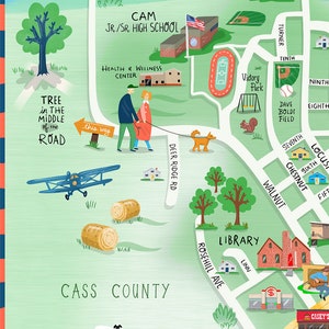 Illustrated Map of Anita, Iowa by Annette Kraus - Etsy