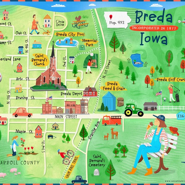 Map of Iowa - Etsy