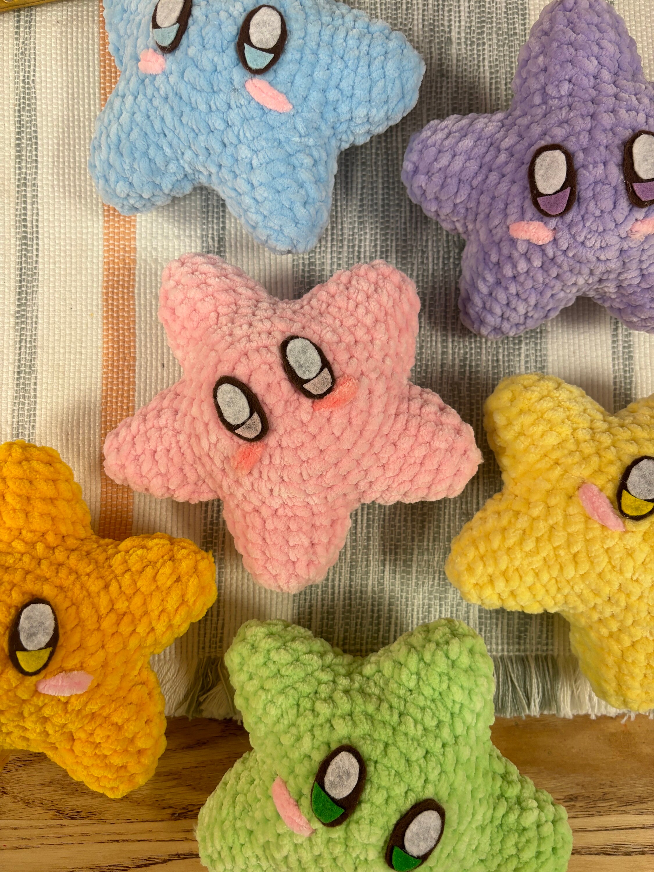 Crochet Star Fuzzy Star Amigurumi Star Happy Stars Video Game Star ...