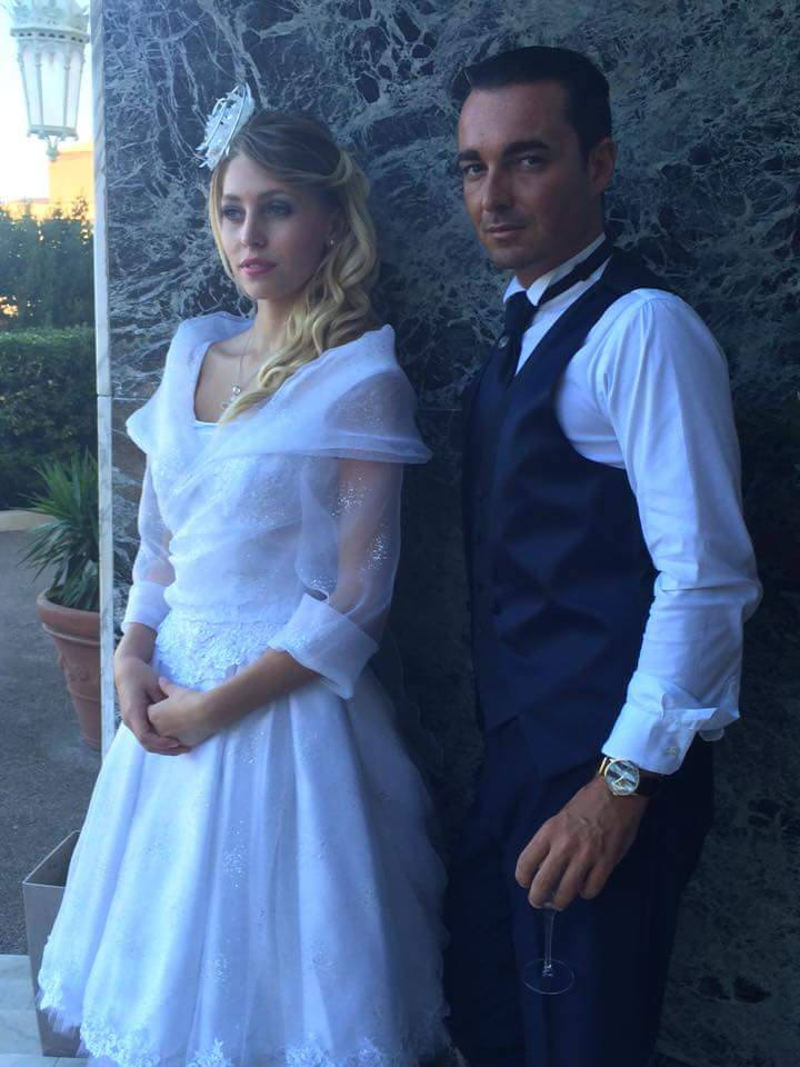 Short Pin up Wedding Dress, Retro, 50s, in Duchess Satin and Glittery ...