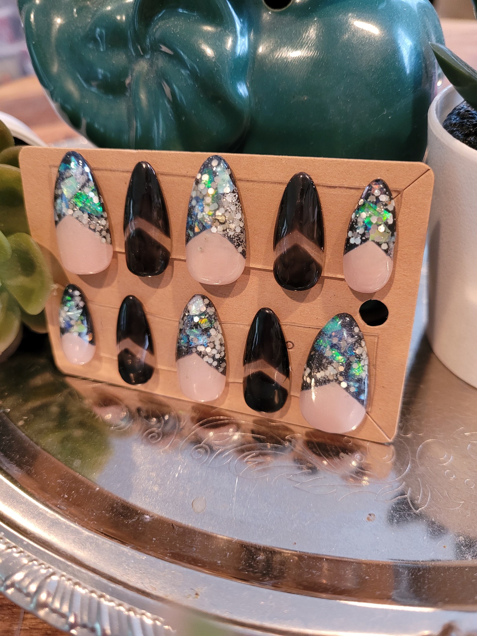 Encapsulated Glitter Nails - Etsy