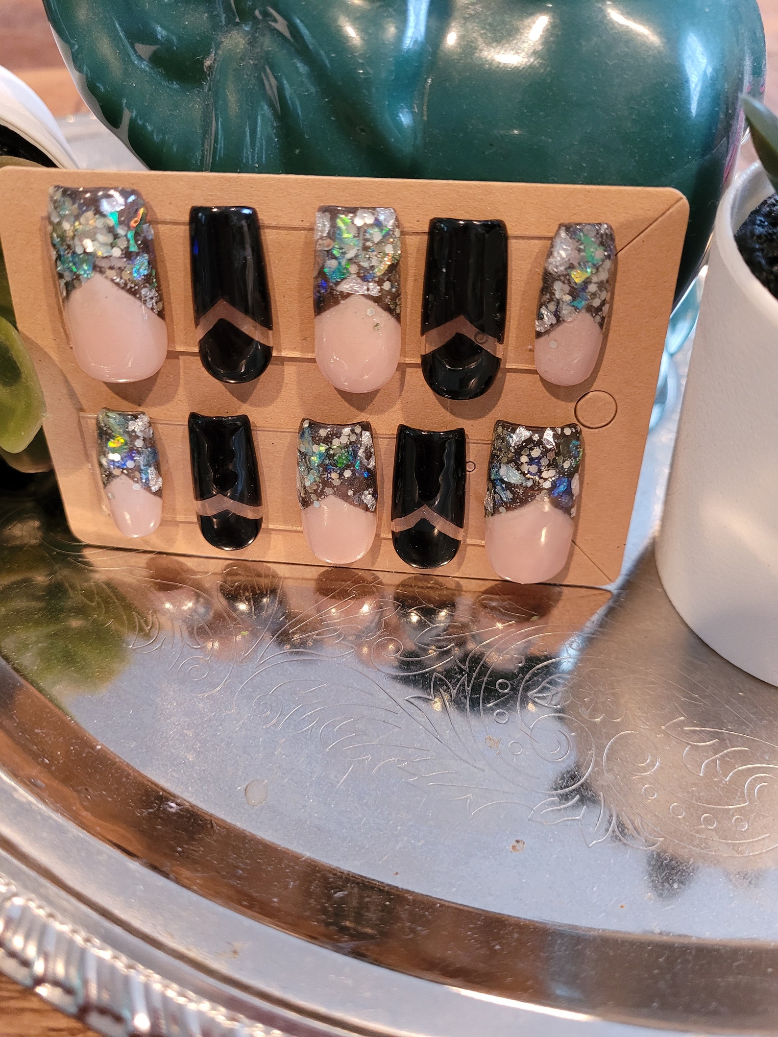 Encapsulated Glitter Nails - Etsy