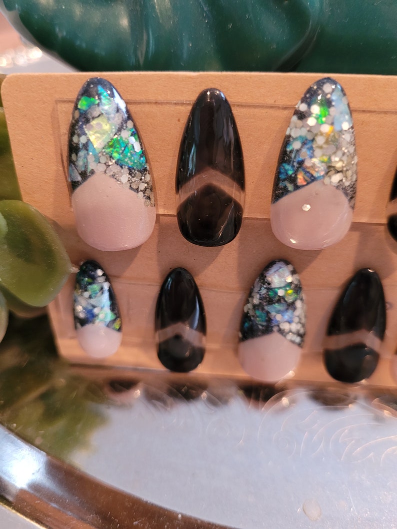 Encapsulated Glitter Nails - Etsy